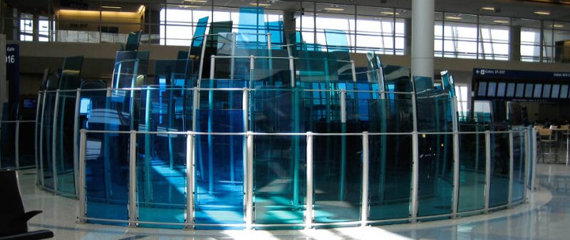 Curved Colored Glass | Dallas Int. Airport | Surface Products